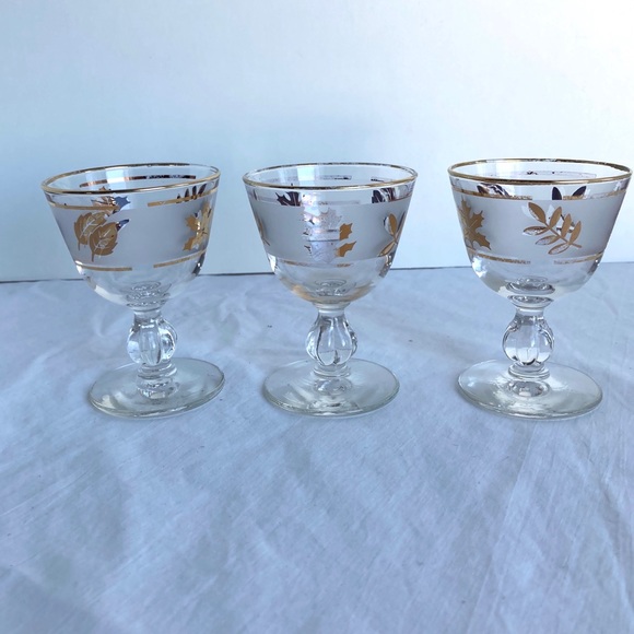 Libbey | Dining | Vintage Libbey Golden Foliage Bar Glasses Set Of 3 ...